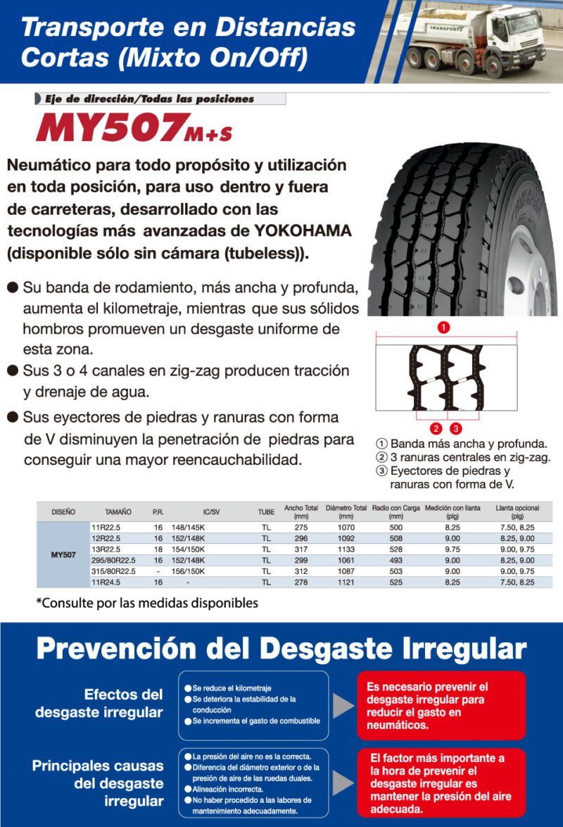 Llanta para Camión MY507 - Llantas Yokohama Perú - Página Oficial