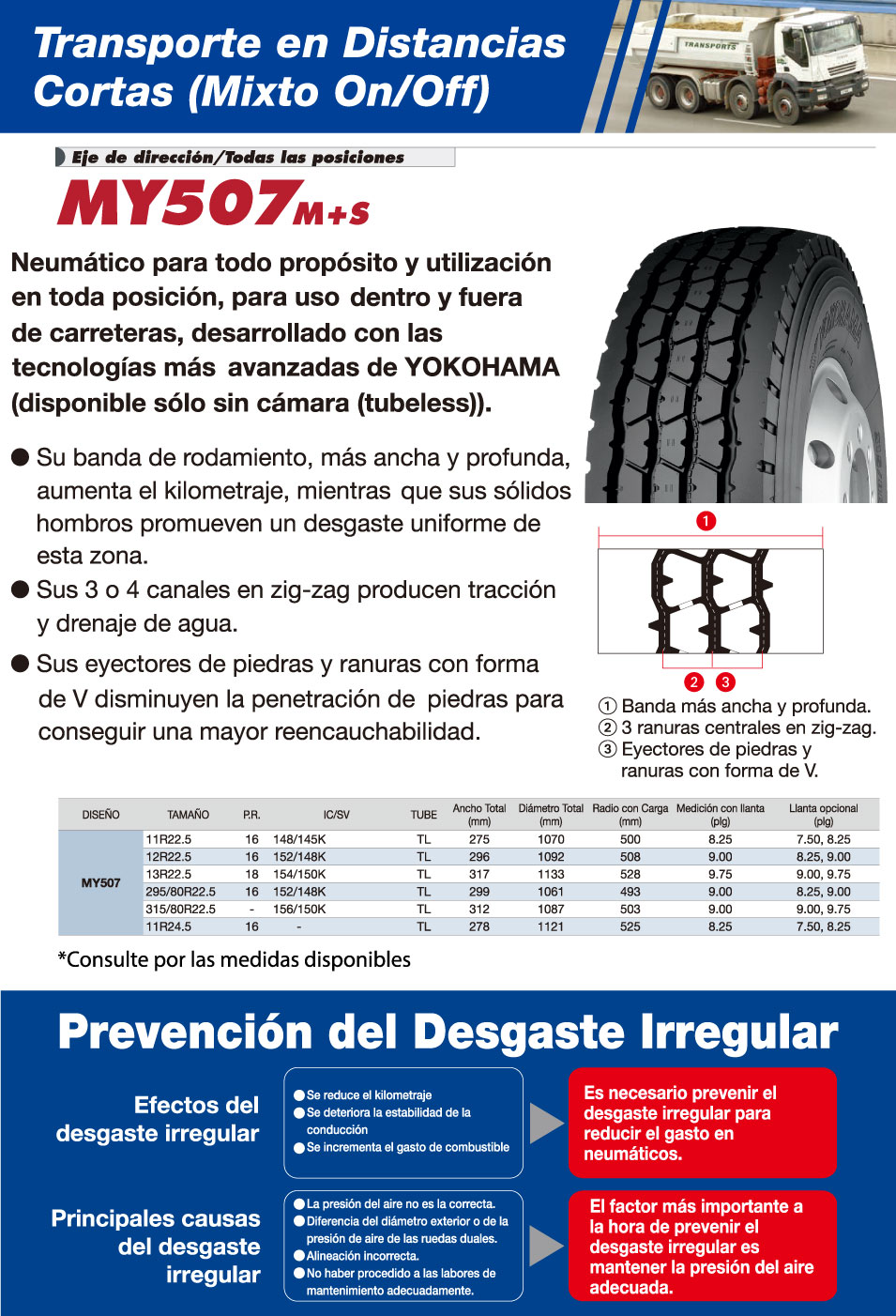 Llanta para Camión MY507 - Llantas Yokohama Perú - Página Oficial